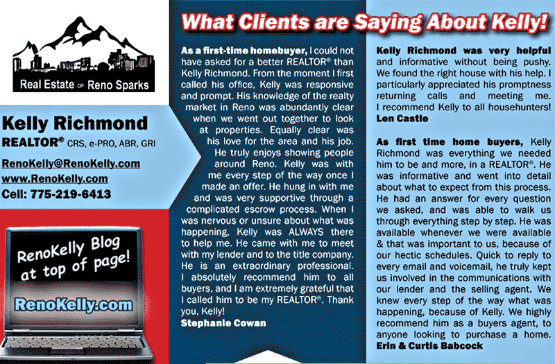 Reno Nevada Real Estate -Reno Realty- Kelly Richmond Realtor